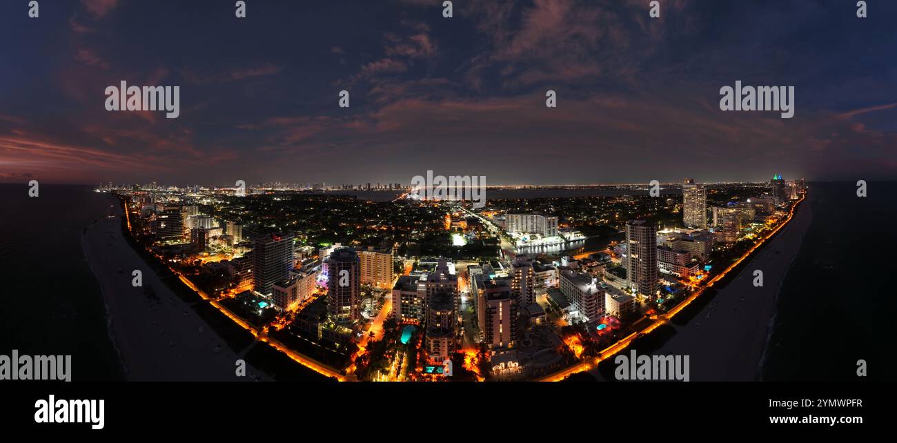 Night and dusk aerial photos of Miami Beach, Florida – A Stunning ...