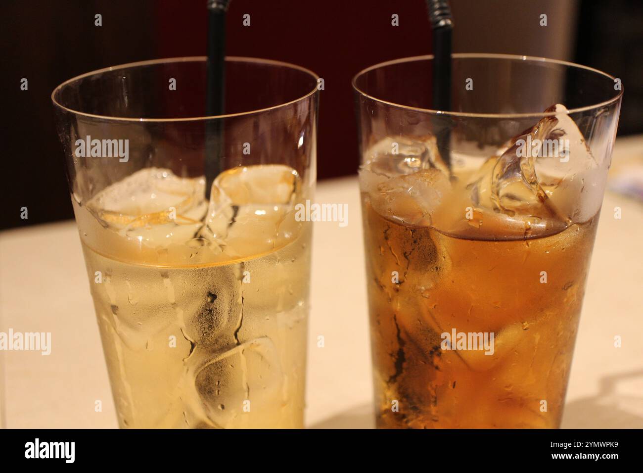 Two types of iced ginger ale Stock Photo - Alamy