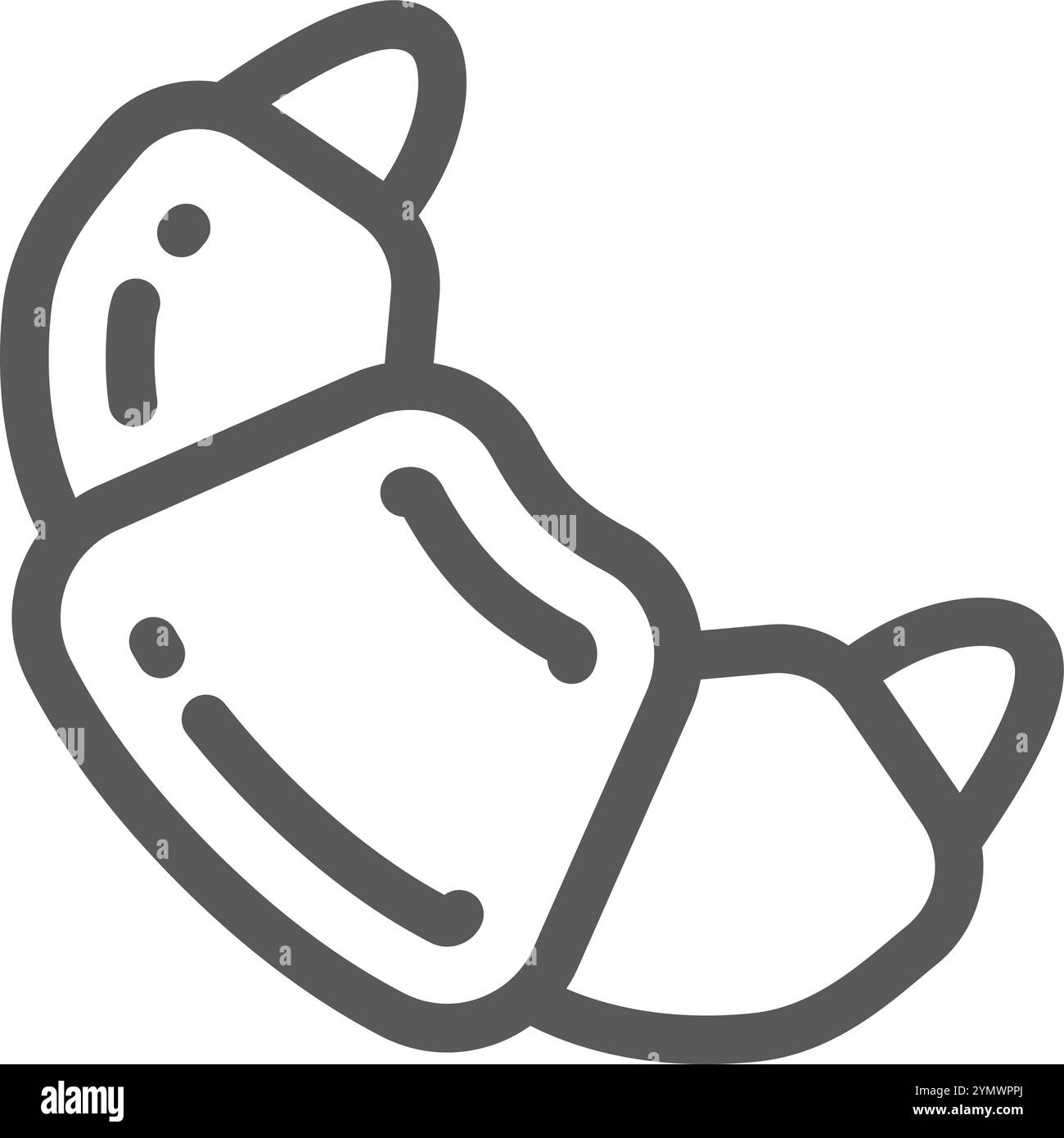 Croissant line icon. Cafe symbol. French pastry Stock Vector Image ...