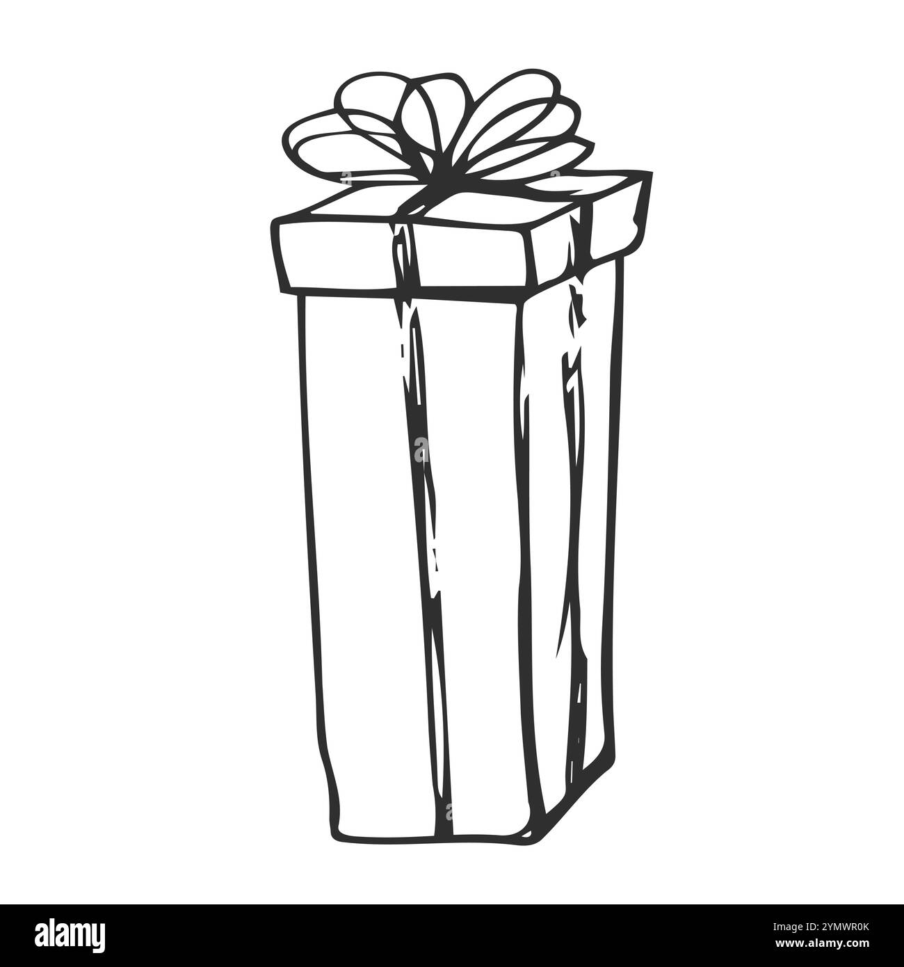 Doodle set of gift boxes with bows, heart shaped box and a gift bag ...