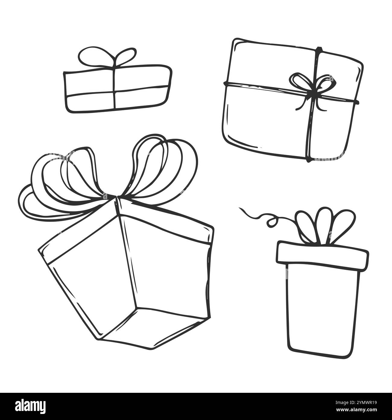 Hand drawn gift boxes set Stock Vector Image & Art - Alamy