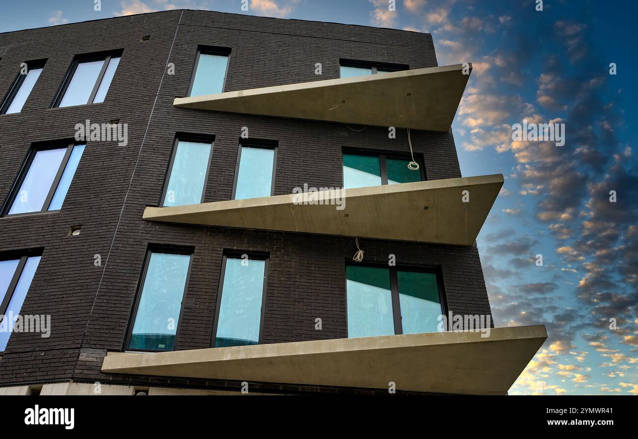 Modern Residential Building Under Construction with Contemporary Design ...