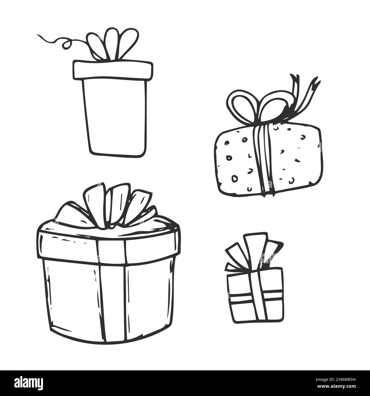 Hand drawn gift boxes set Stock Vector Image & Art - Alamy