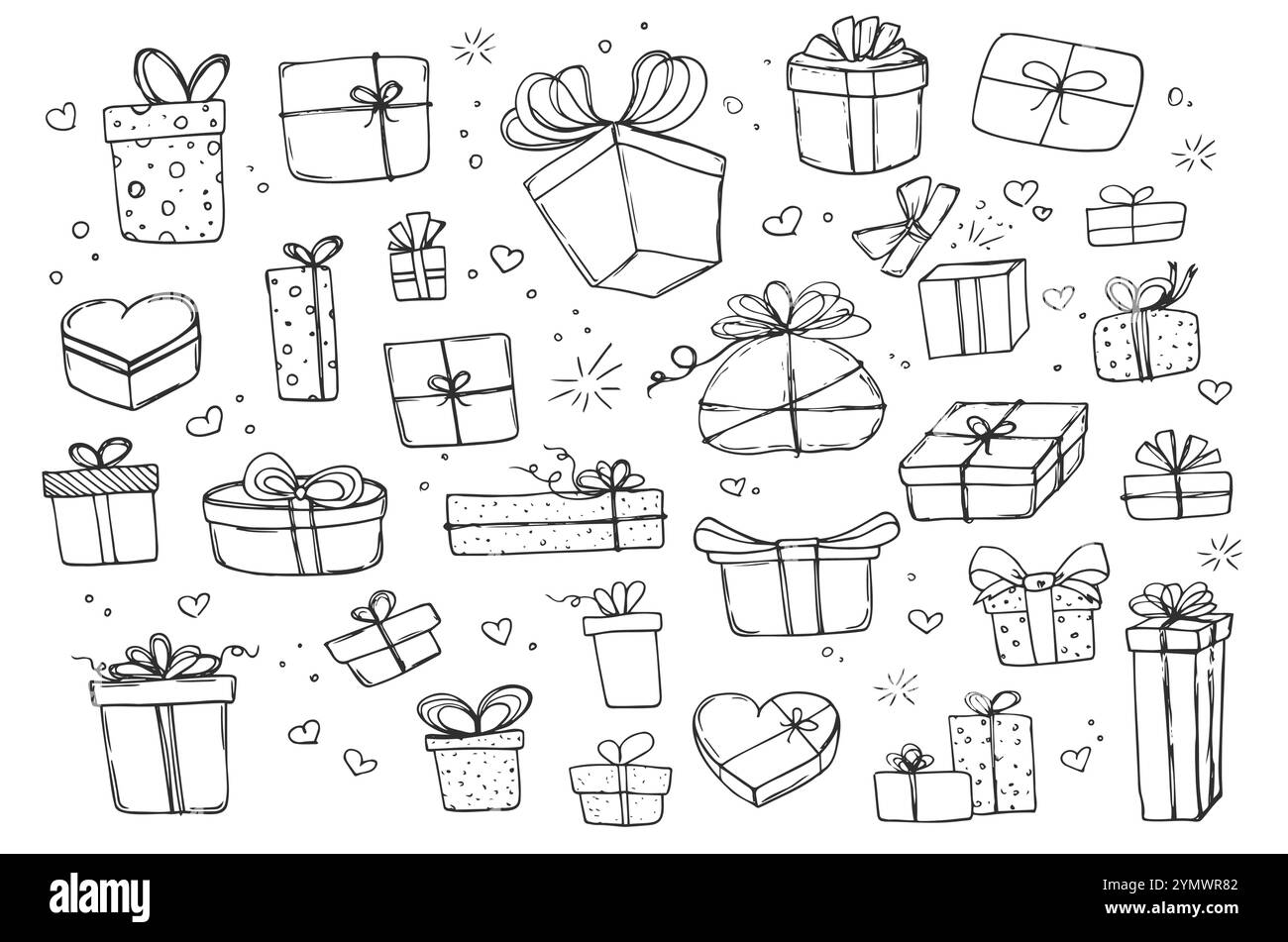 Hand drawn gift boxes set Stock Vector Image & Art - Alamy