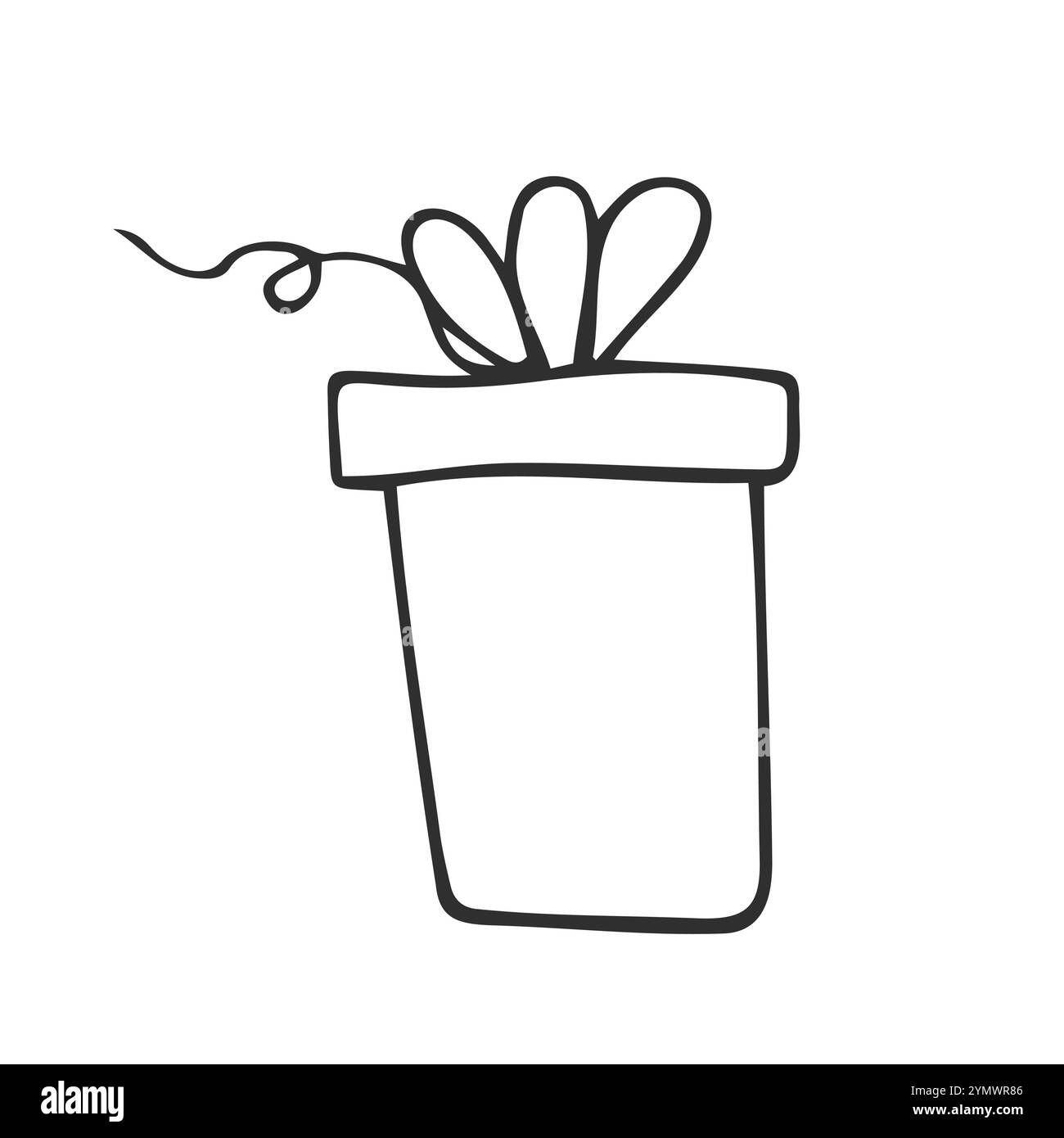 Gift box doodle icon. Present box hand drawn sketch style icon. Gift ...
