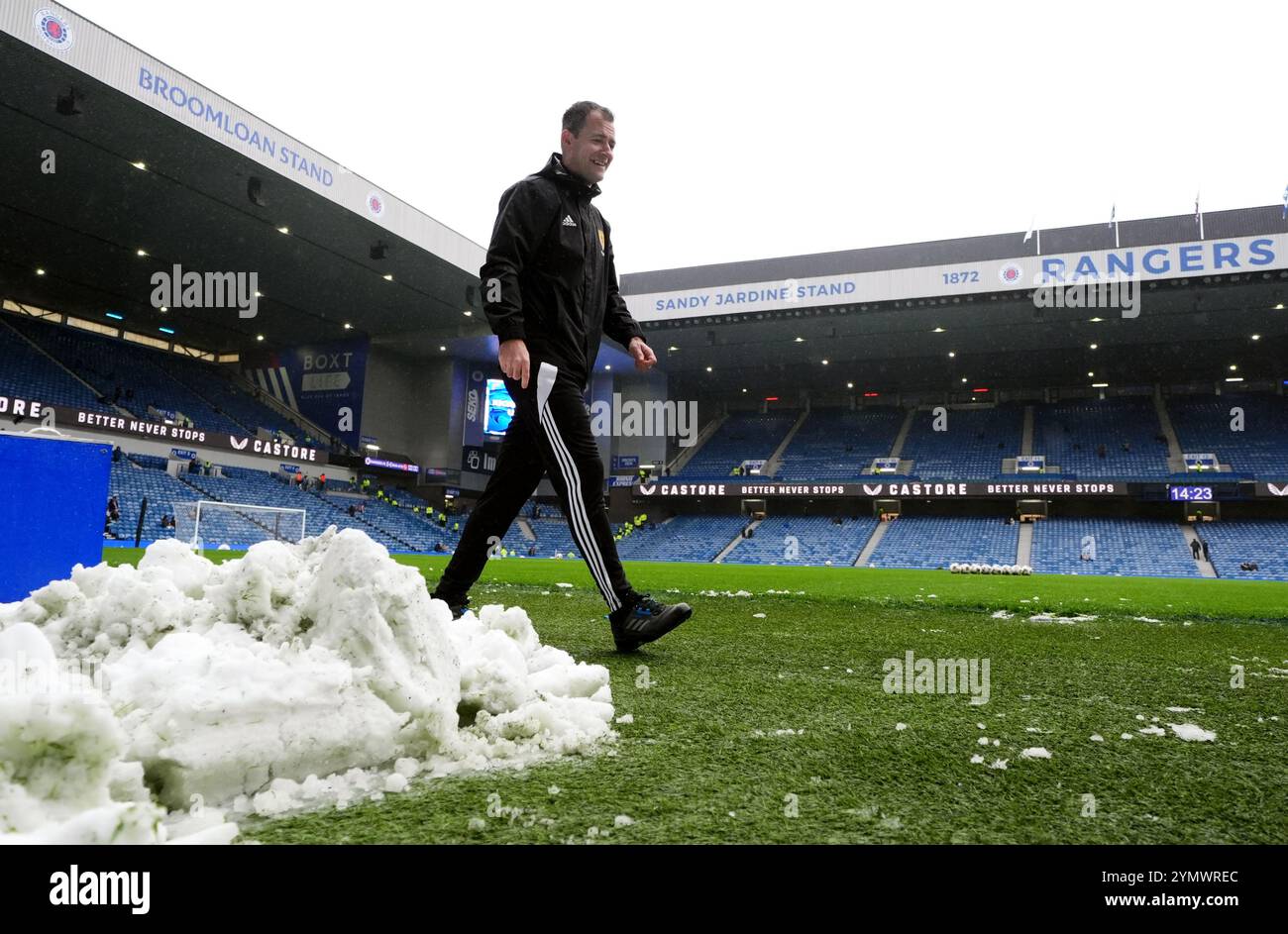 Referee Don Robertson after checking the pitch and VAR setup ahead of ...