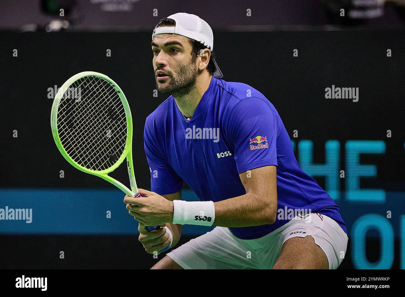 Malaga, Malaga, Spain. 23rd Nov, 2024. Matteo Berrettini of Italy, is waiting for the serve in ...