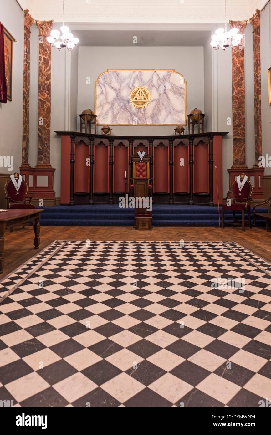 Interior of a Masonic temple with Masonic Altar, UK Stock Photo - Alamy
