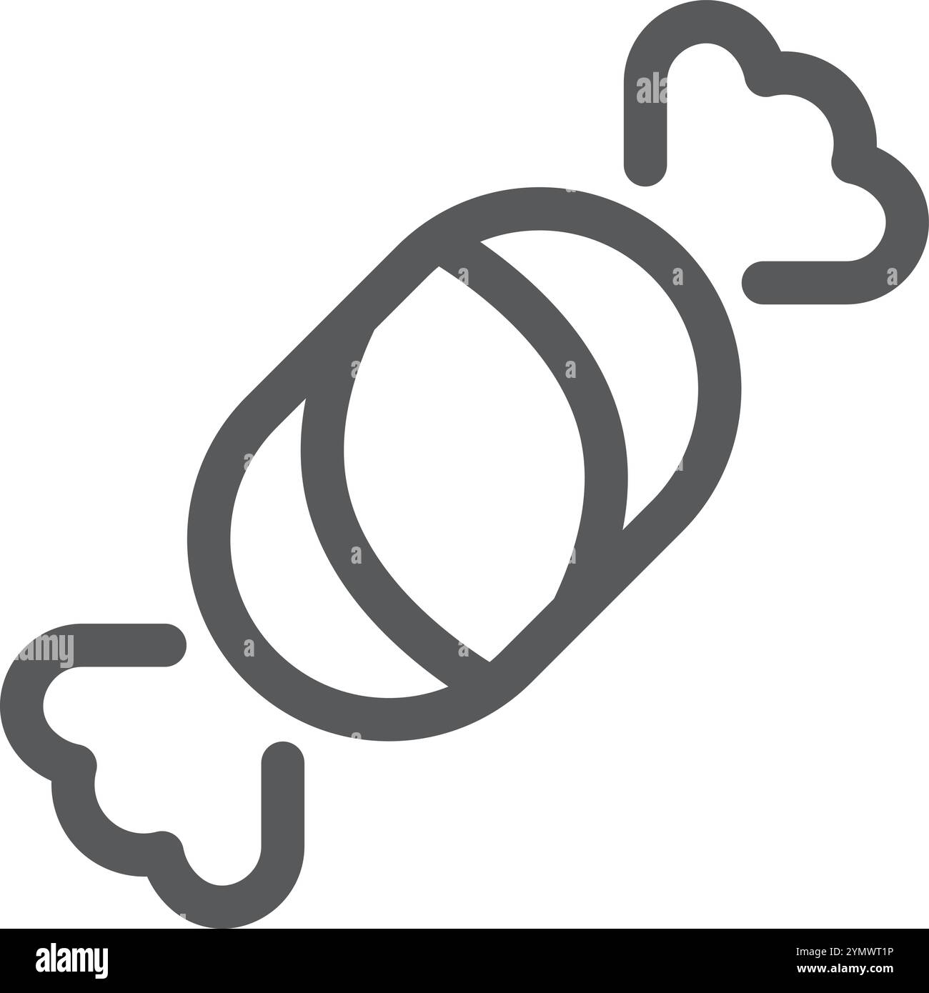 Wrapped Candy Clip Art Black And White Premium Vector | Candy In A