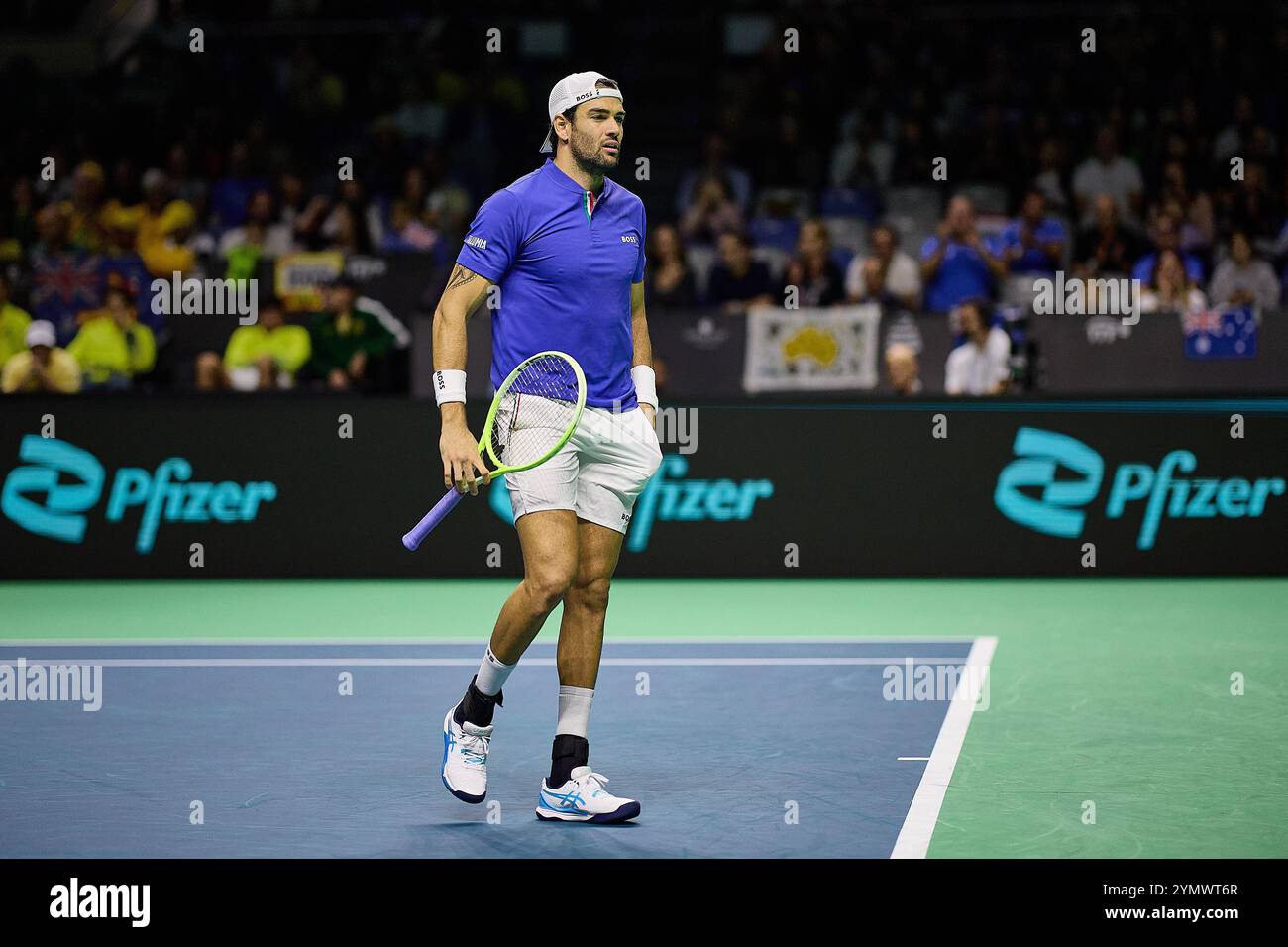 Malaga, Malaga, Spain. 23rd Nov, 2024. Matteo Berrettini of Italy, in his match against Thanasi ...