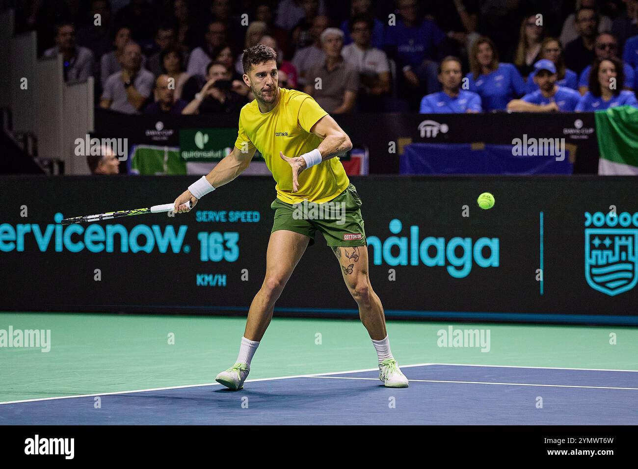 Malaga, Malaga, Spain. 23rd Nov, 2024. Thanasi Kokkinakis of Australia, returns with forehand in ...