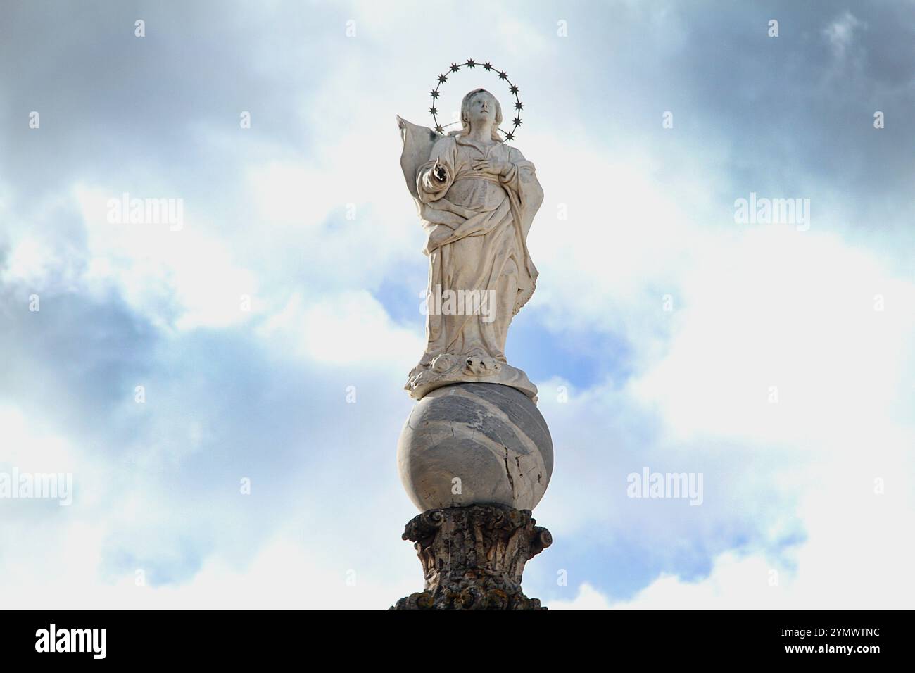 Nardò, Italy. The Statue of the Immaculate Conception on top of the ...
