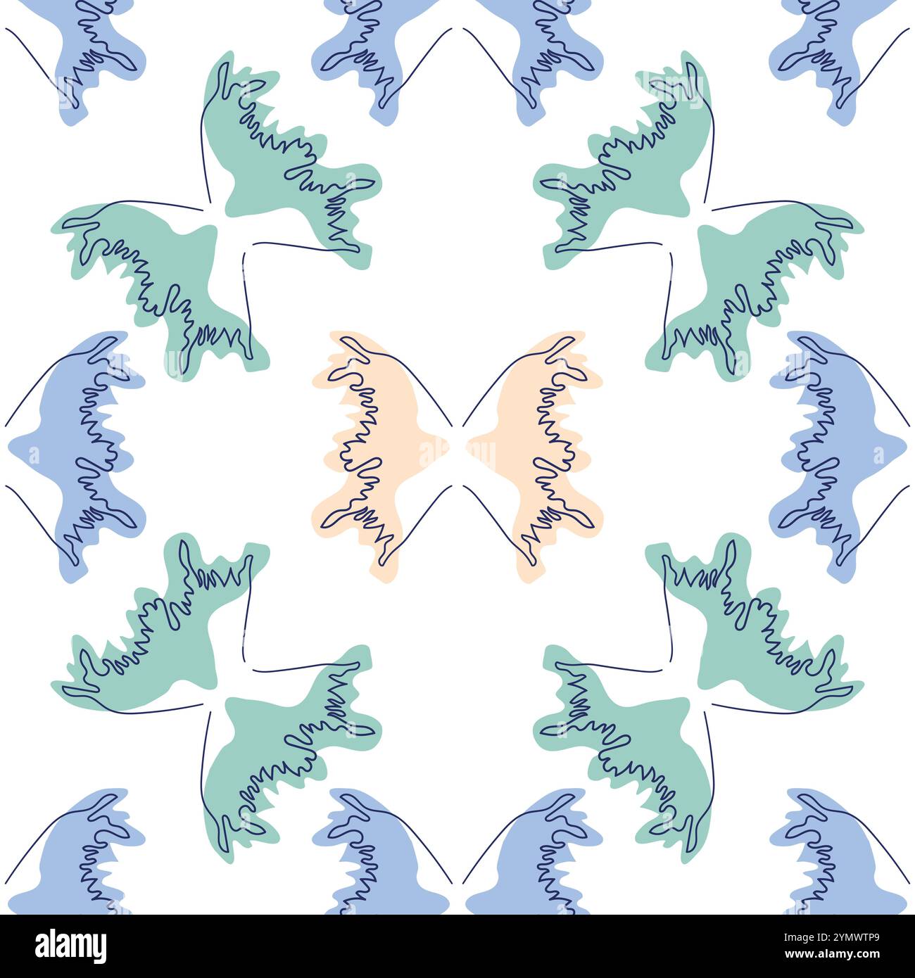 Line art butterfly illustrations Minimalist trendy abstract seamless ...