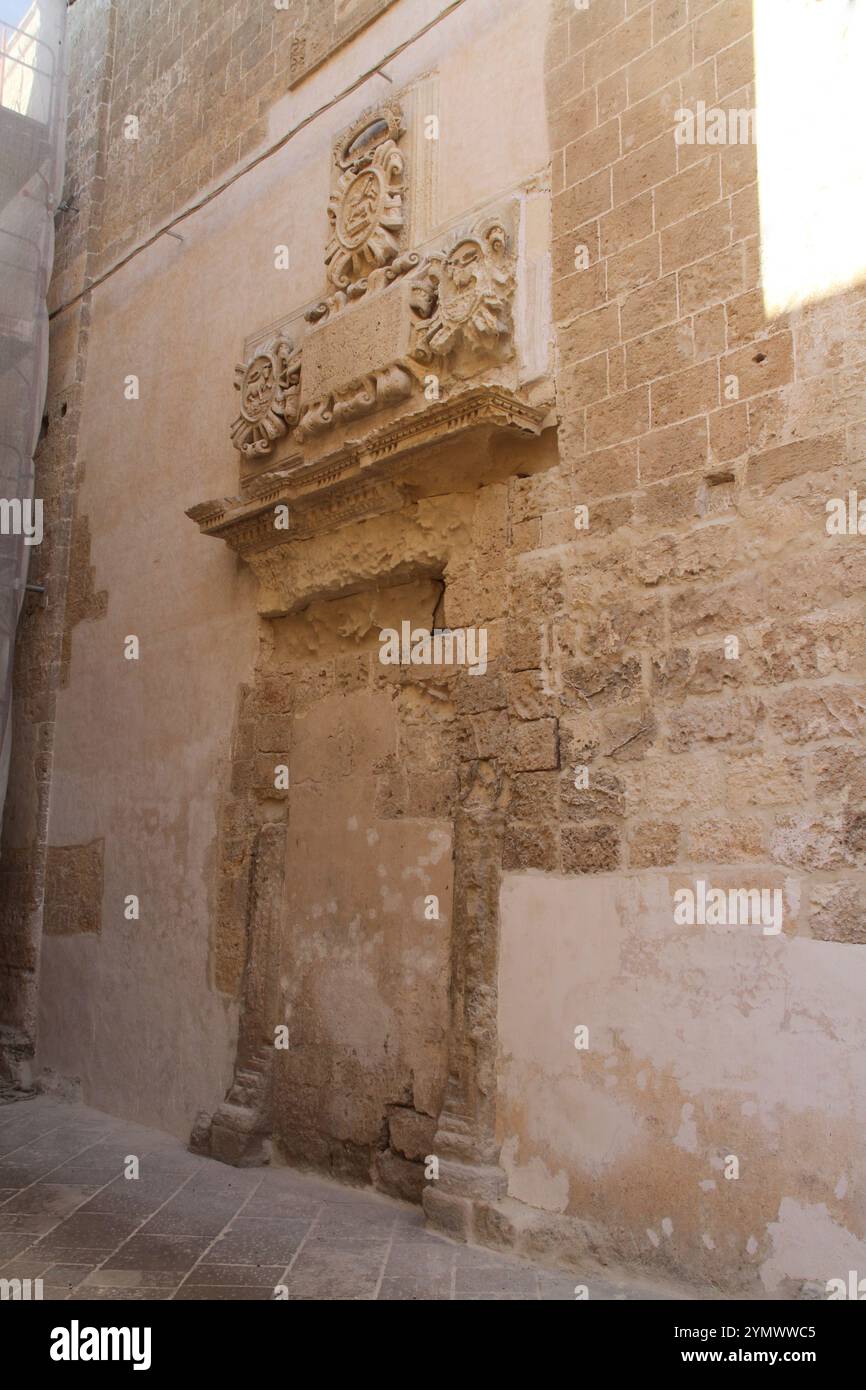 Nardò, Italy. Exterior wall of the Monastery of St. Claire, with a ...
