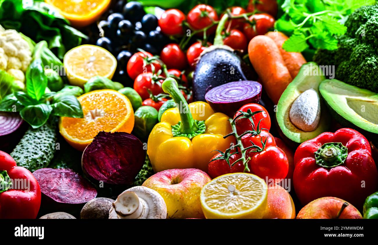 Fresh vegetables fruits assortment hi-res stock photography and images ...