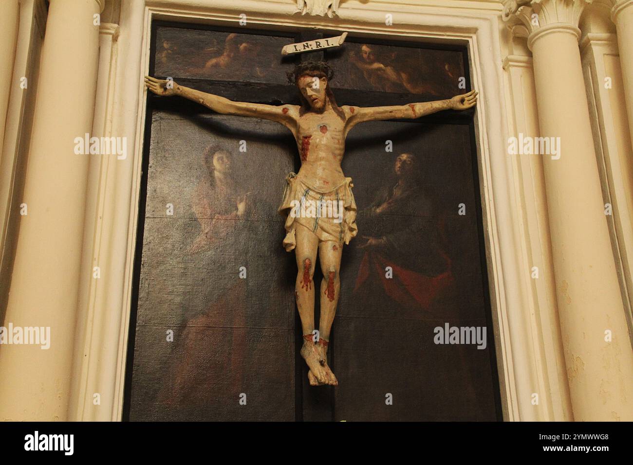 Nardo, Italy. Crucifix inside the 16th century Church of Saint Dominic Stock Photo - Alamy