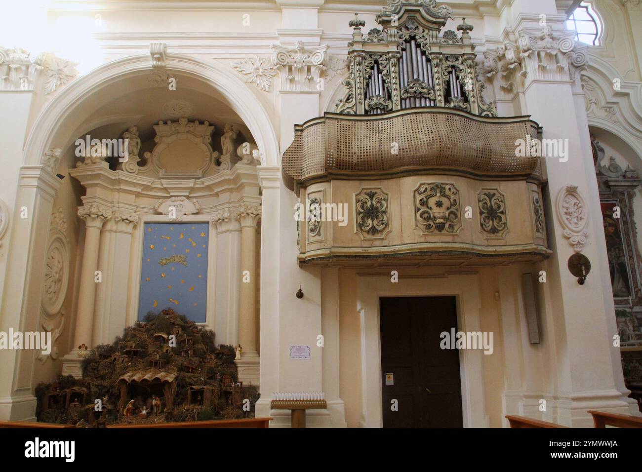 Nardo, Italy. The organ inside the 16th century Church of Saint Dominic ...