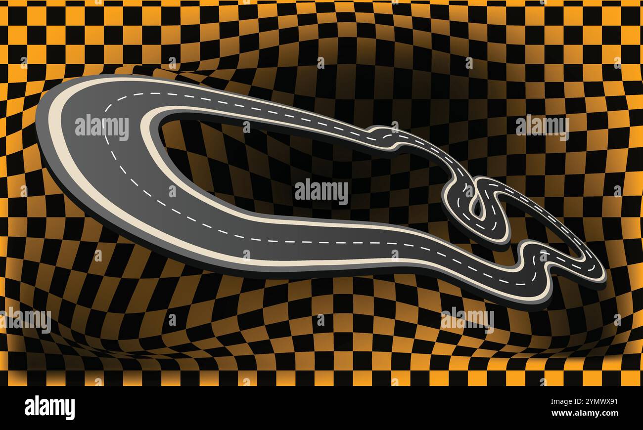 IWinding road crossing finish line is creating an abstract background ...