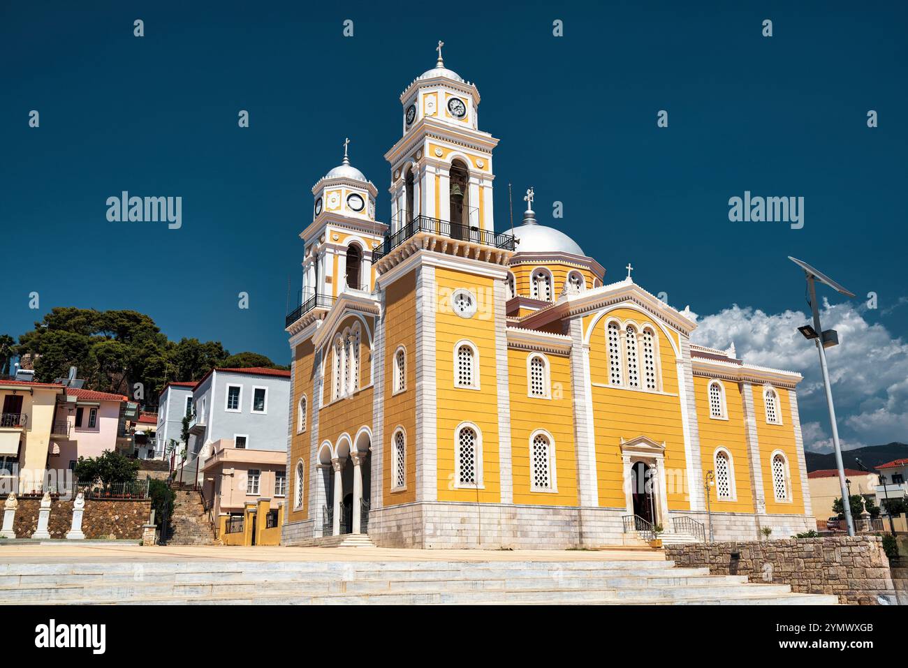 The grand Metropolitan Church of Ypapanti in Kalamata, Greece, with ...