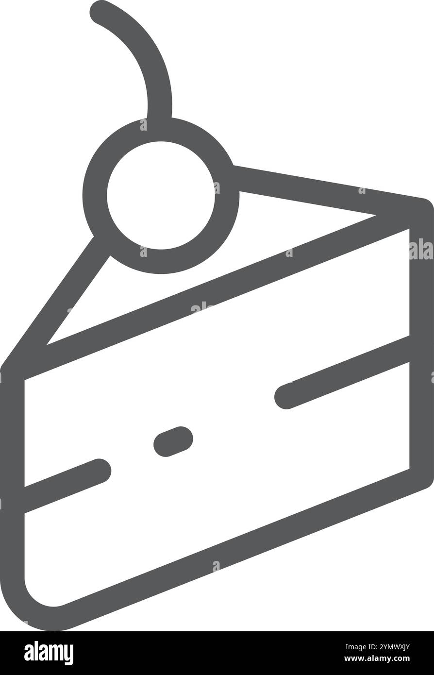 Piece cake black line Stock Vector Images - Alamy