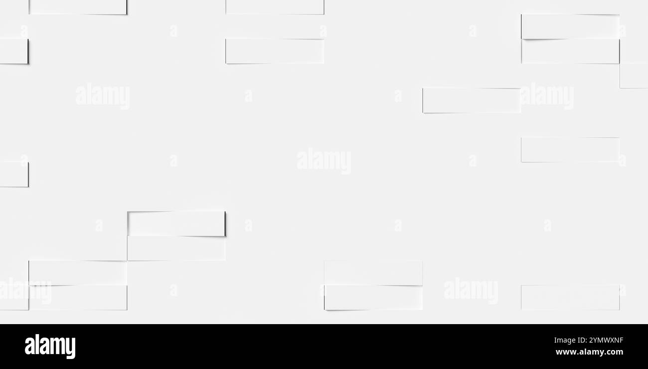 Sparsely positioned rotated horizontal white rectangle boxes or bricks ...