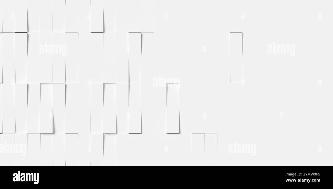 Random rotated vertical white rectangle boxes or bricks block ...