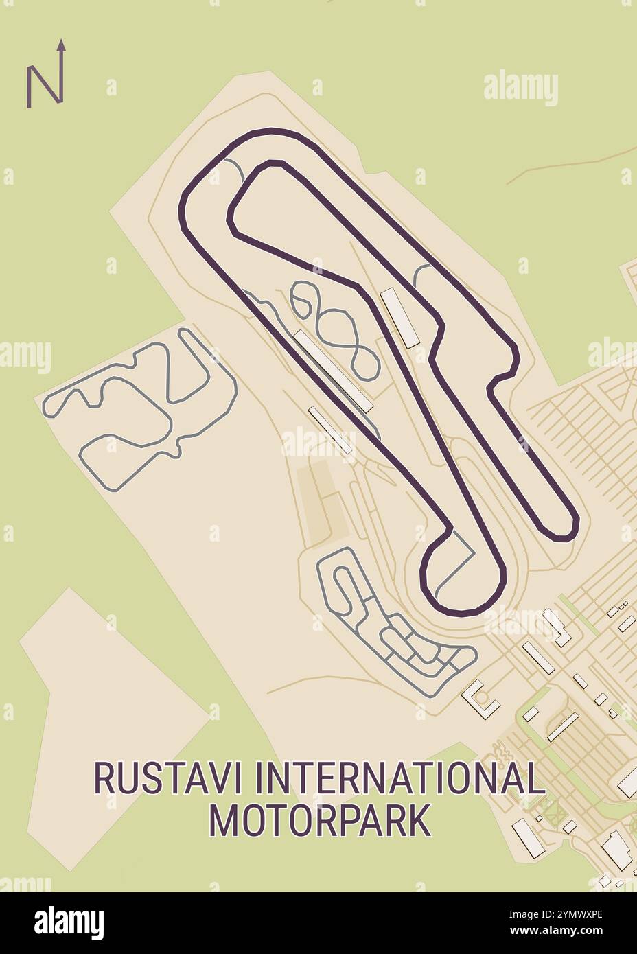 Rustavi International Motorpark, Georgia, Race track map poster art ...