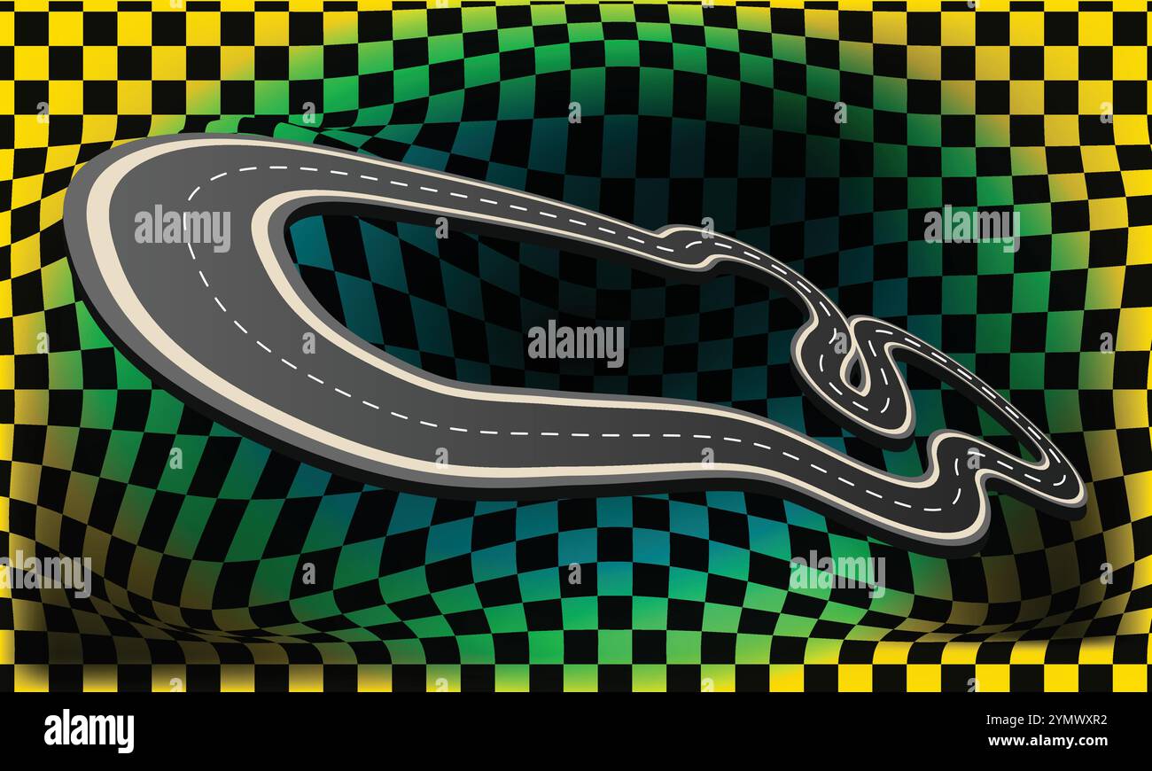 IWinding road crossing finish line is creating an abstract background ...