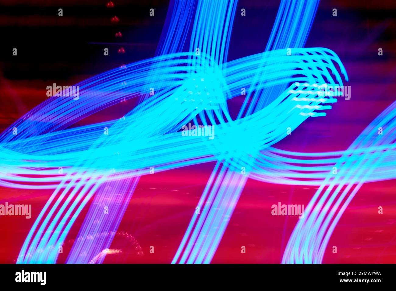 Dynamic curved neon light trails hi-res stock photography and images ...
