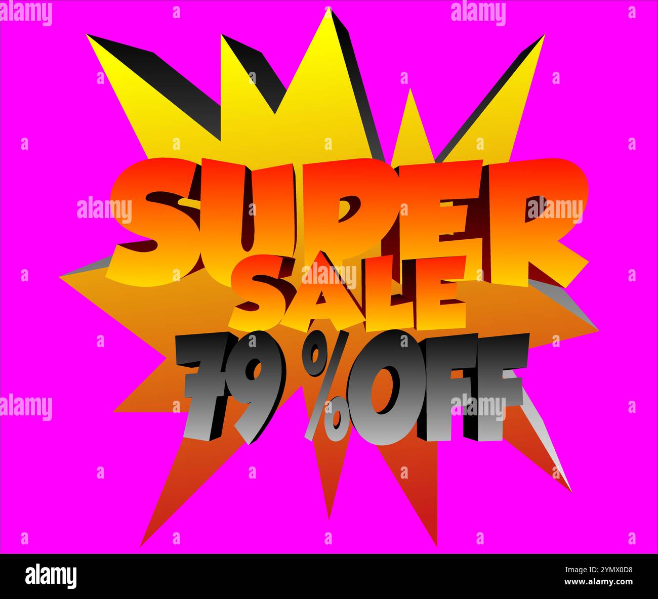 Super sale discount promotion with starburst on black background Stock ...