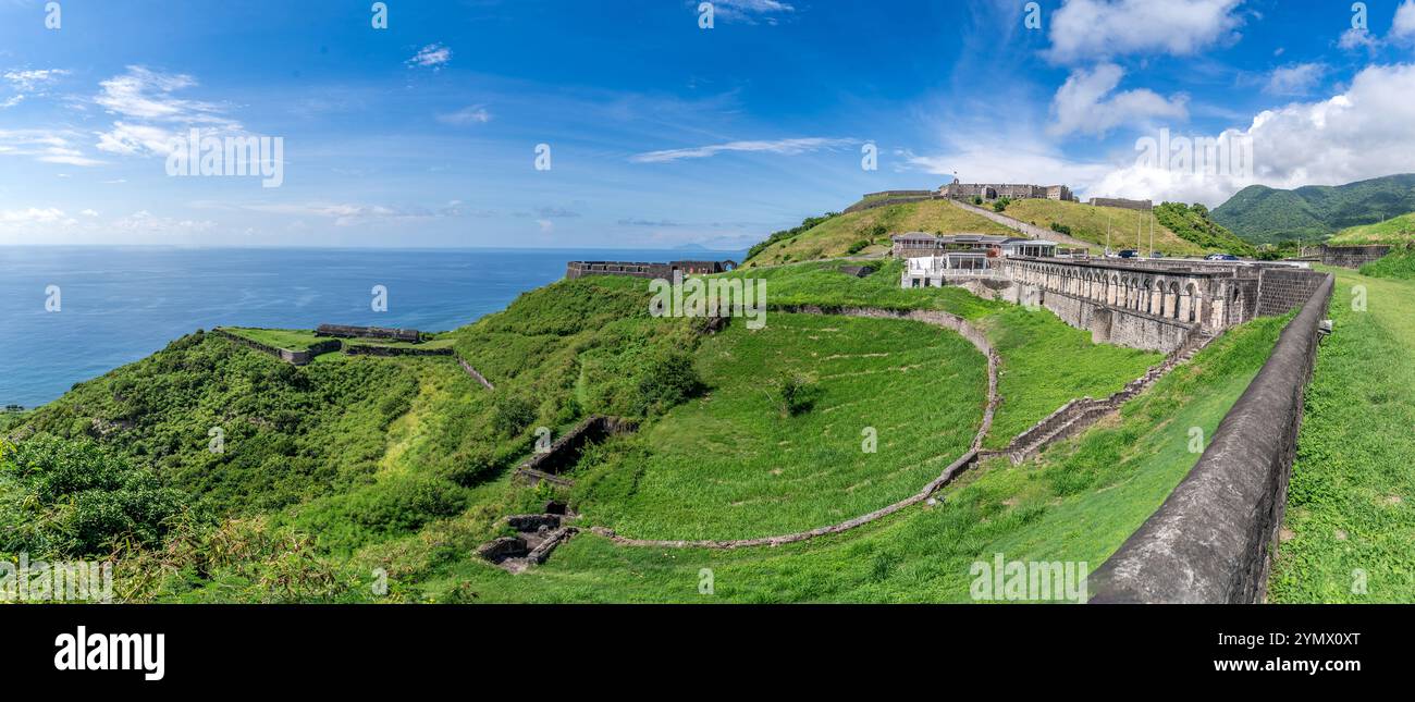 Aerial view of Brimstone Hill Fort British military stronghold with ...