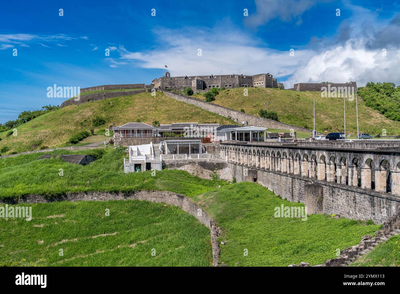 Aerial view of Brimstone Hill Fort British military stronghold with ...