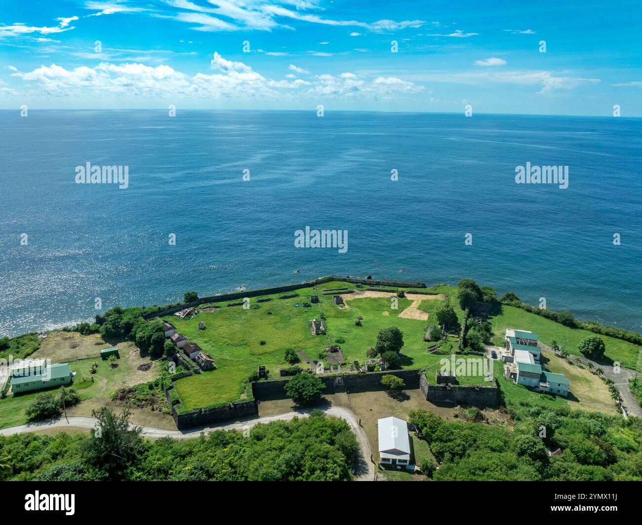 Aerial view of Charles fort in Sandy Point Town St Kitts and Nevis ...