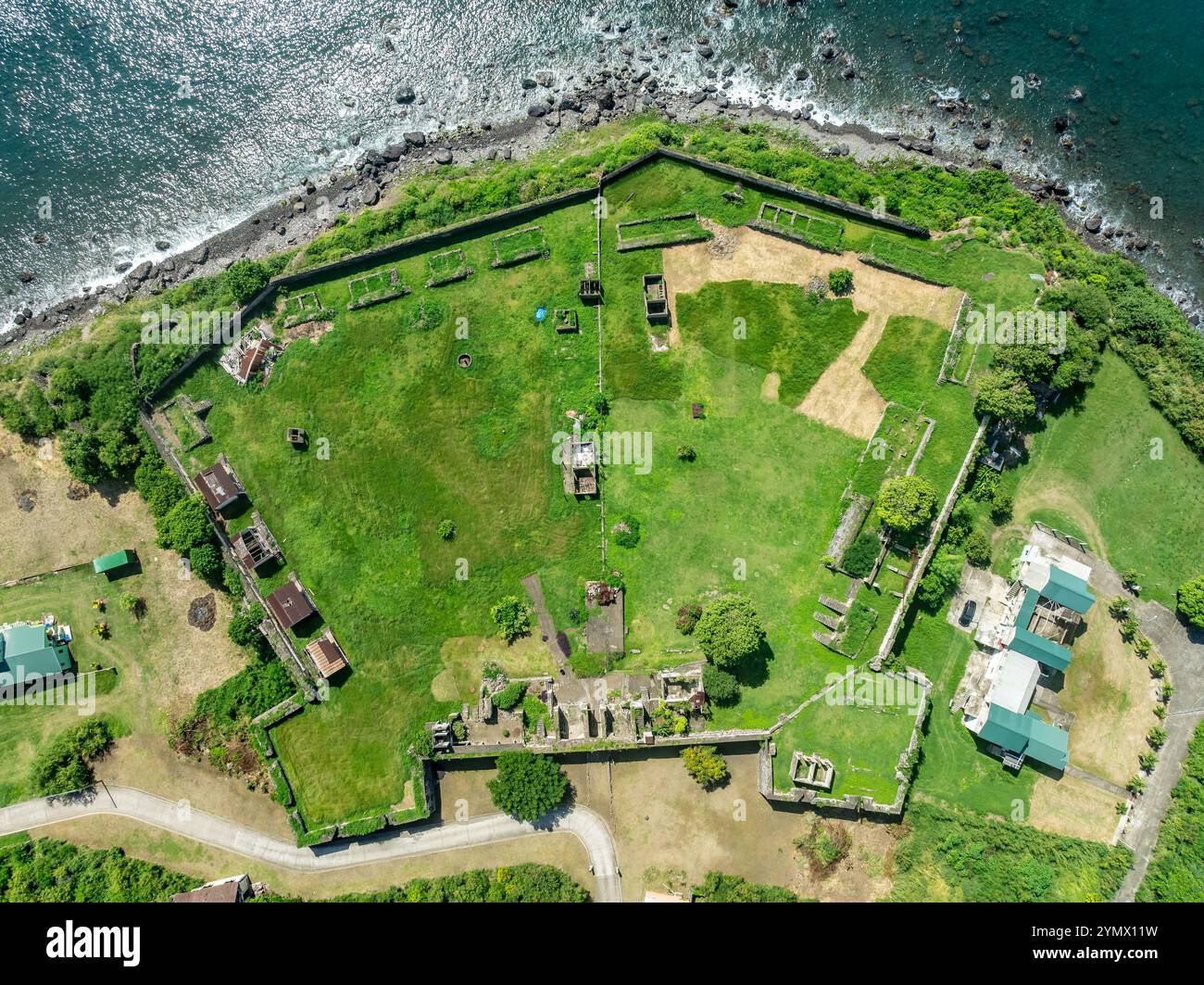 Aerial view of Charles fort in Sandy Point Town St Kitts and Nevis ...