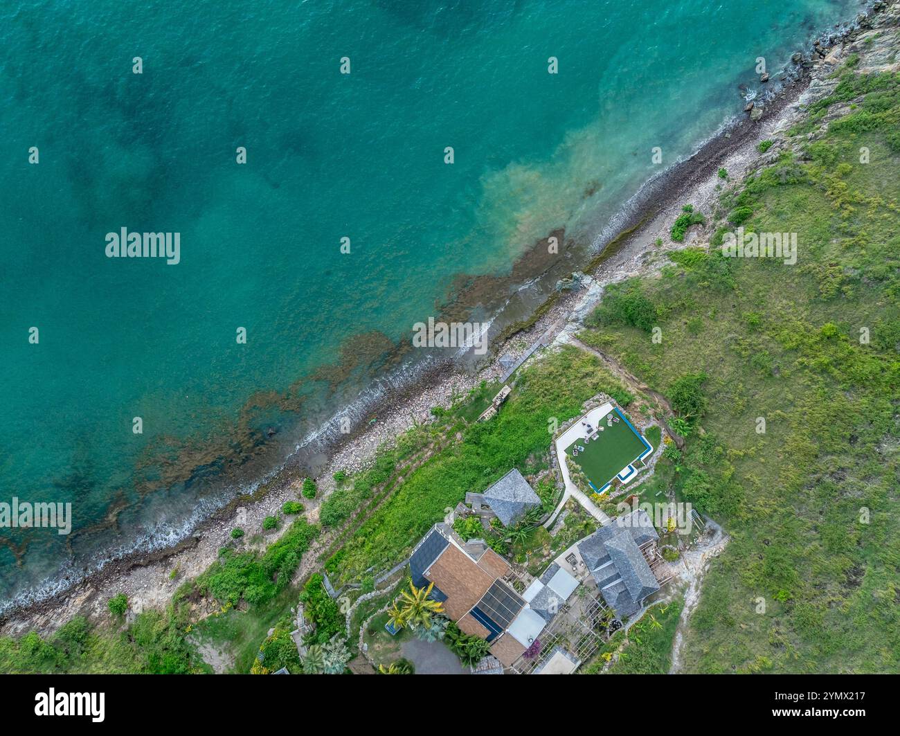 Aerial view turquoise caribbean water hi-res stock photography and ...