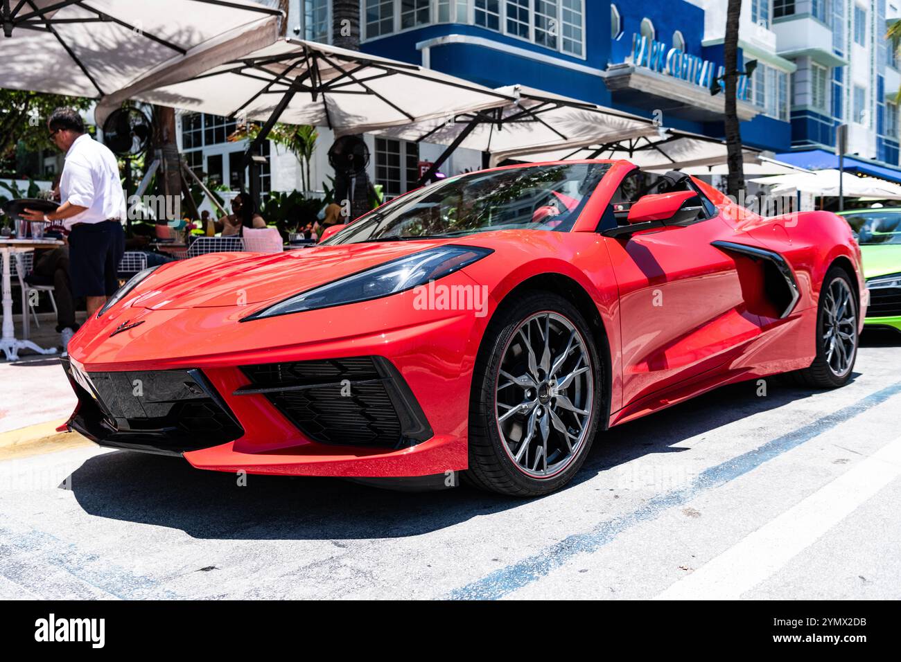 Miami Beach, Florida USA - June 9, 2024: Chevy Corvette C8 3LT at ocean ...