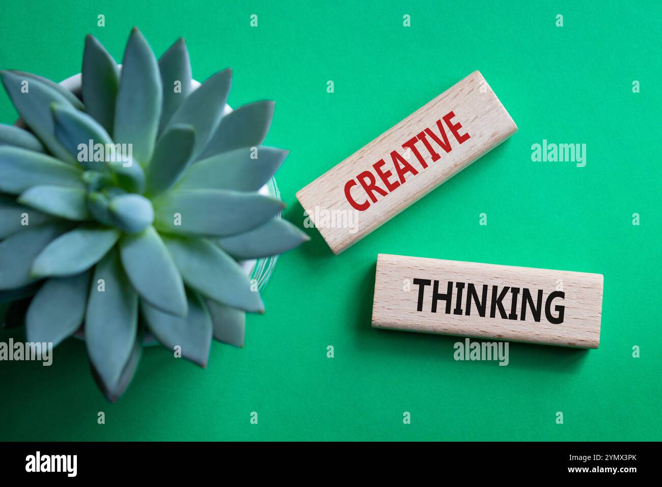 Creative thinking symbol. Wooden blocks with words Creative thinking ...