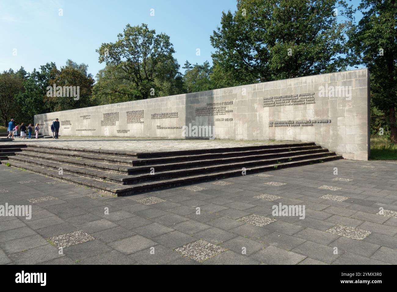 The Inscription Wall at the Bergen-Belsen Memorial site, Bergen, Lower ...