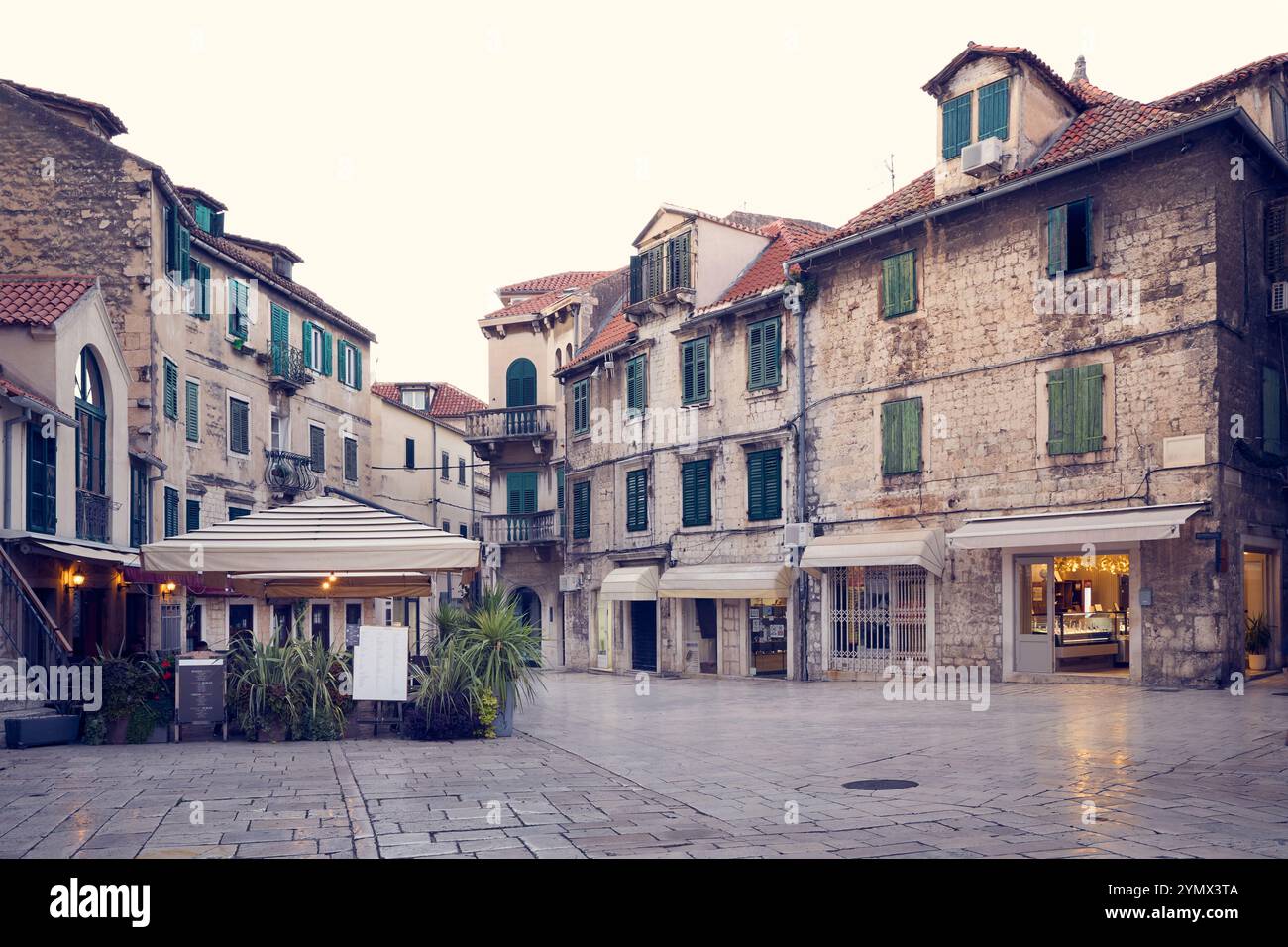 Old town square in Split city, Croatia Stock Photo - Alamy