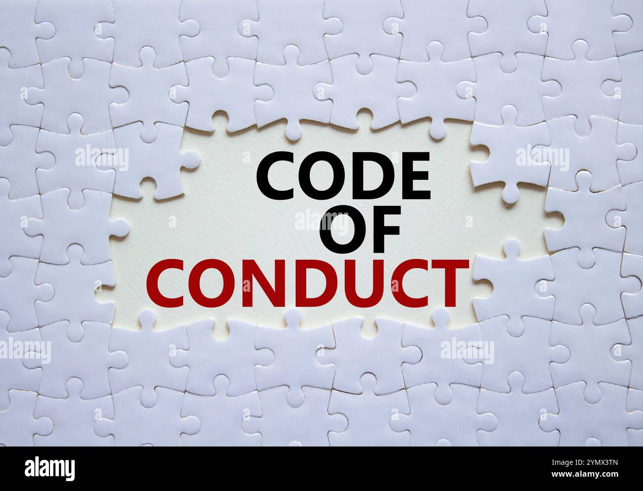 Code Of Conduct Symbol White Puzzle With Words Code Of Conduct