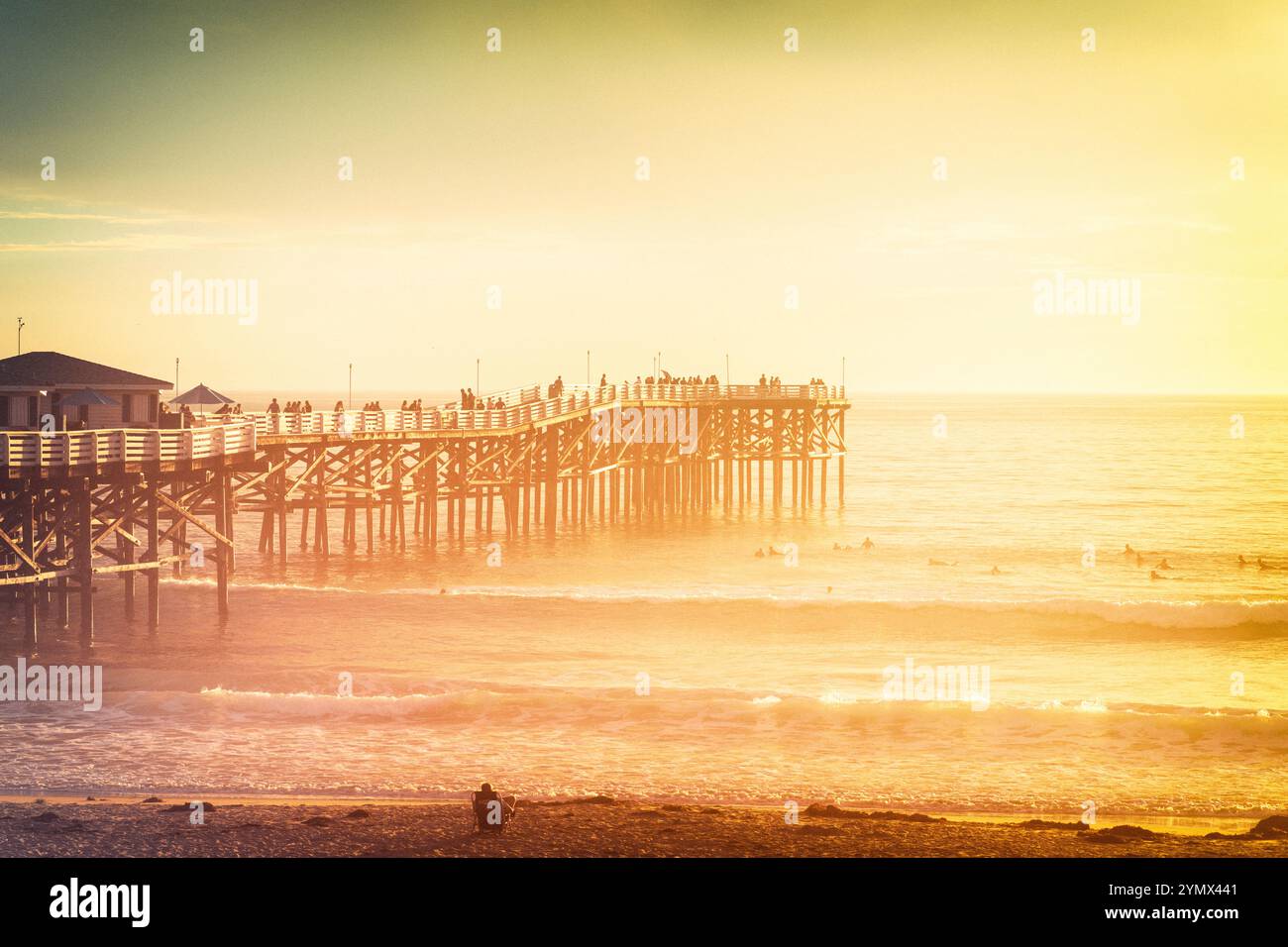Crystal Pier summer sunset. San Diego, California. Photo processed with ...