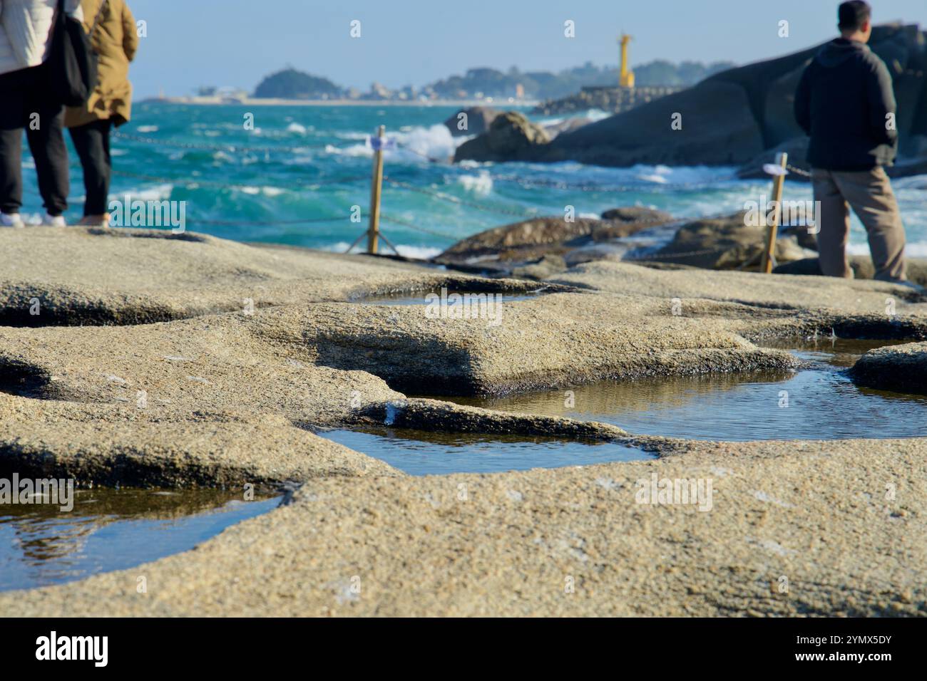 Yangyang County, South Korea - November 3rd, 2024: Shallow tidal pools ...