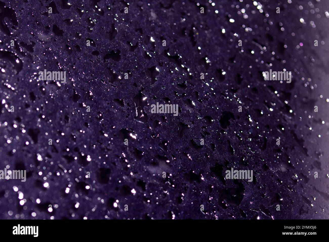 Close Up of Rain Drop Bubble Water on Glass Metal Background with ...