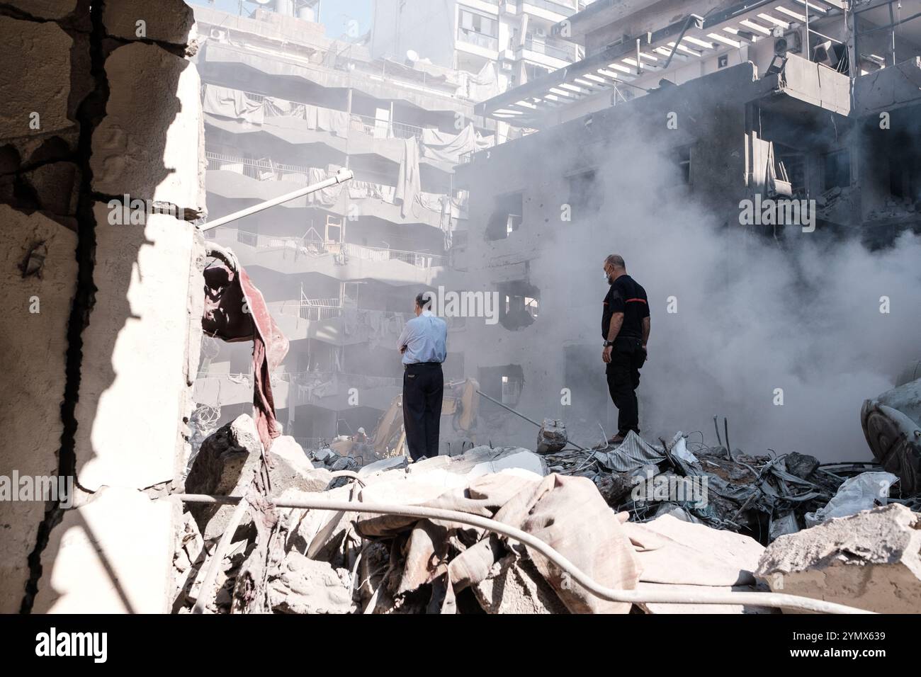 Aftermath of the Israeli airstrike that hit a residential area in the ...