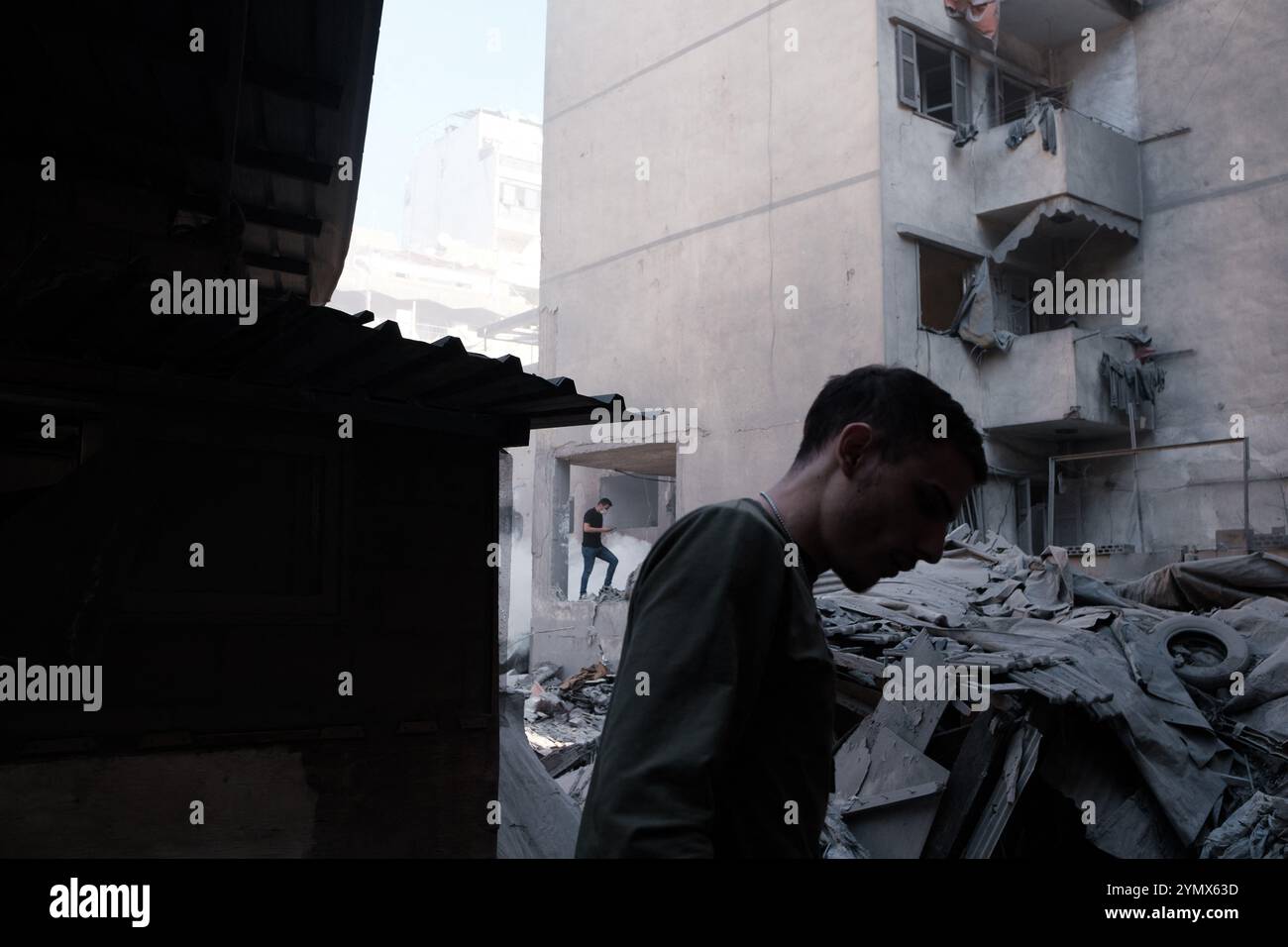 Aftermath of the Israeli airstrike that hit a residential area in the ...