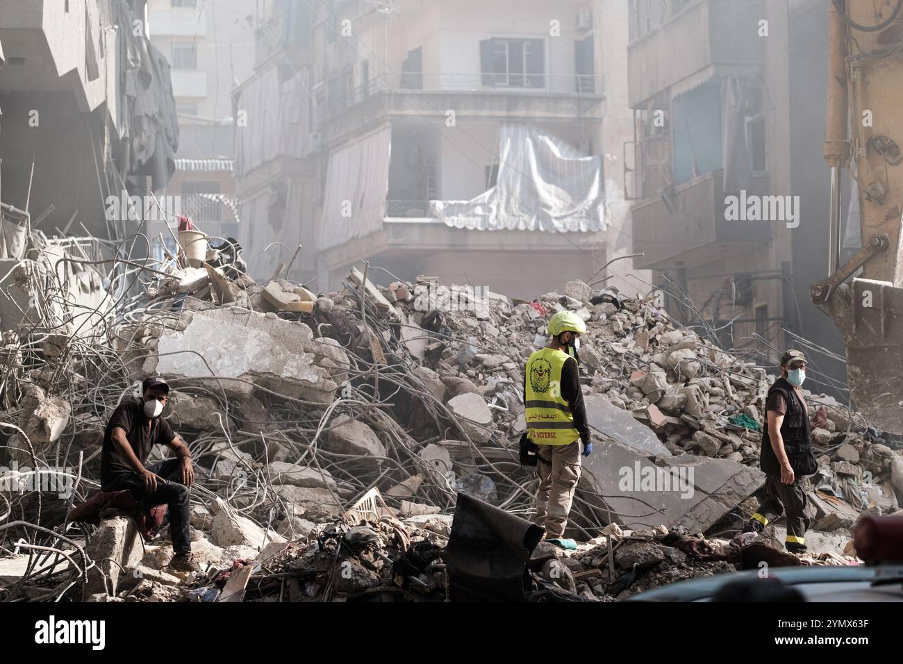 Aftermath of the Israeli airstrike that hit a residential area in the ...