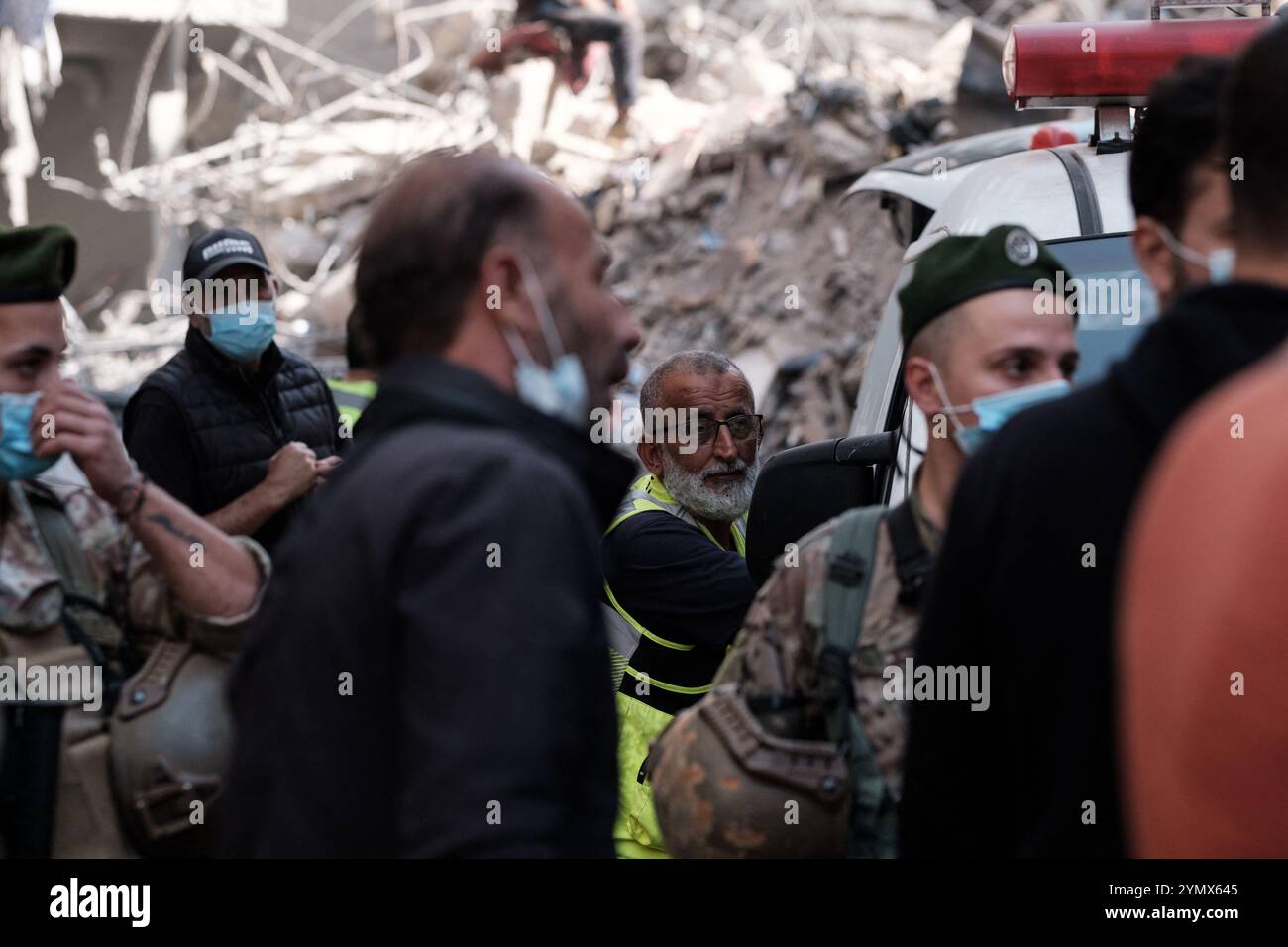 Aftermath of the Israeli airstrike that hit a residential area in the ...