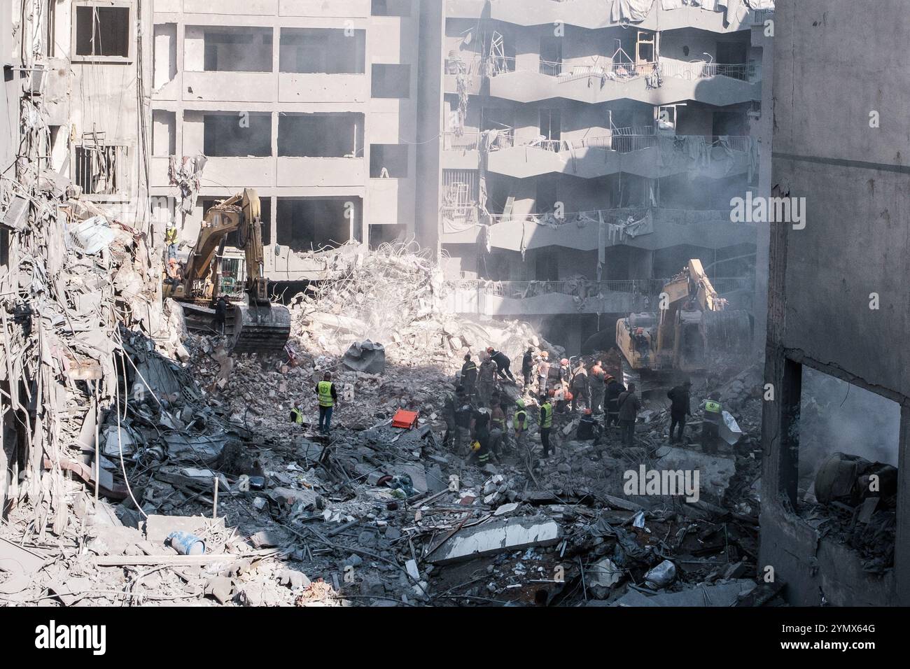 Beirut, Lebanon. 23rd Nov, 2024. Aftermath of the Israeli airstrike ...