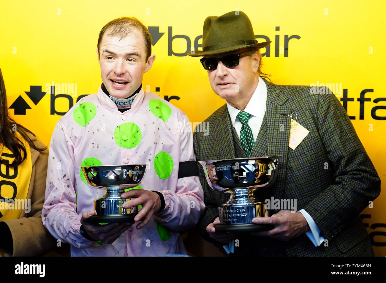 Jockey Charlie Deutsch and owner Rich Ricci after winning the Betfair ...