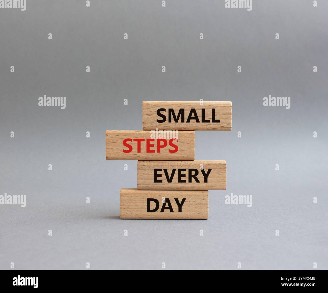 Small Steps Every Day symbol. Wooden blocks with words Small Steps ...